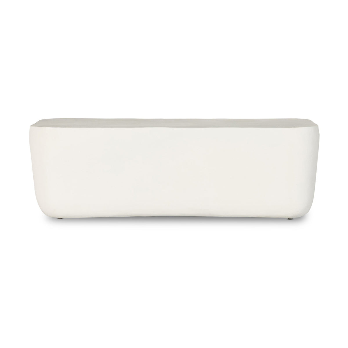 Basil Outdoor Rectangular Coffee Table - Matte White Cast Aluminum ...