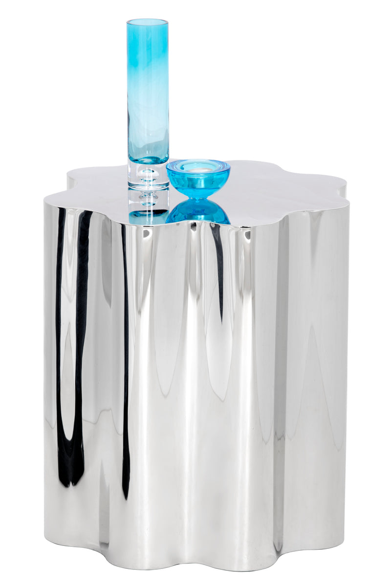 DAHLIA END TABLE - STAINLESS STEEL