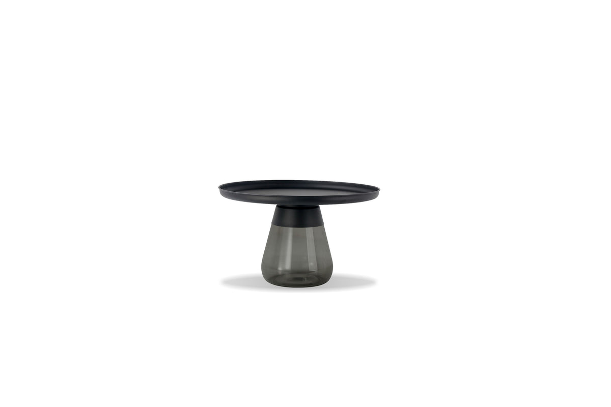 Coffee Table Black Aluminum Smoke Glass | Mobital - WCO-DUVE-MBLA-SMOK