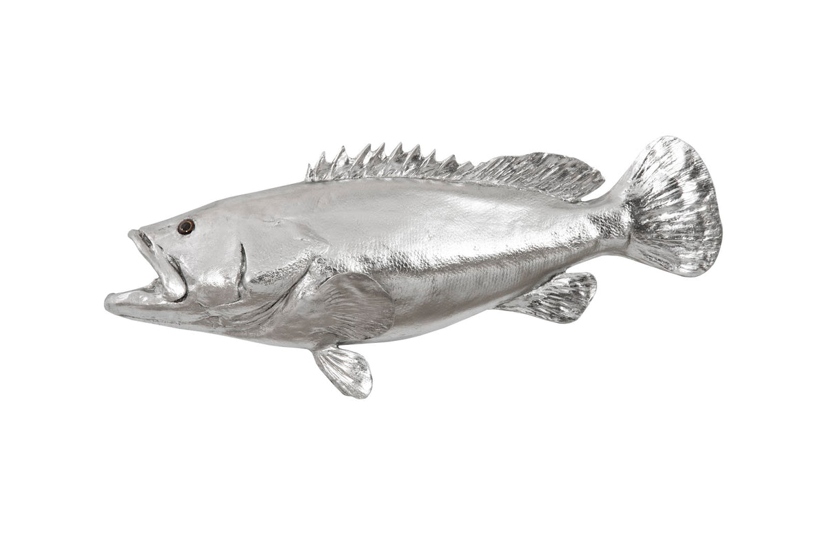 Estuary Cod Fish Wall Sculpture, Resin, Silver Leaf | Phillips Collect