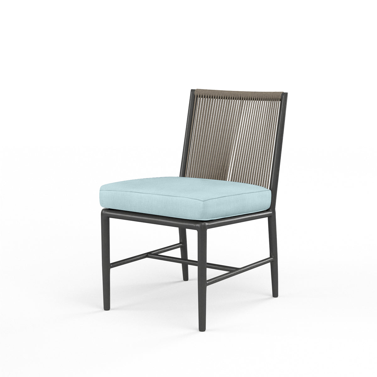 Pietra Armless Dining Chair w/ Sunbrella Fabric - Graphite Finish ...
