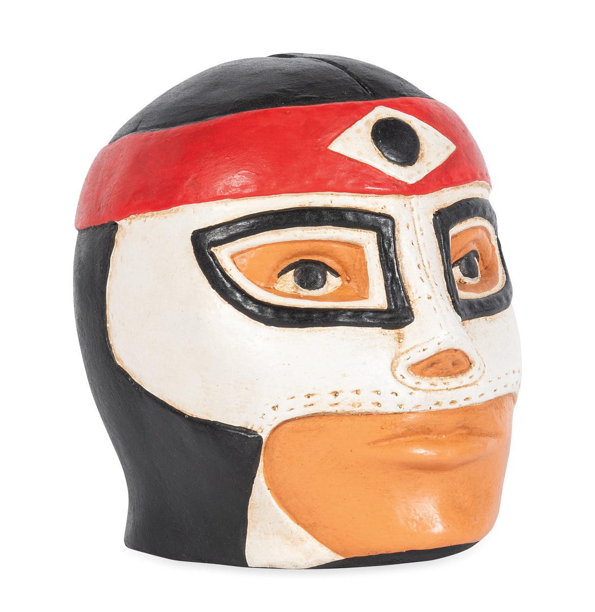 Octagon Wrestler Head Coin Bank - Black, Red, White | BOBO - BI-6050-0042