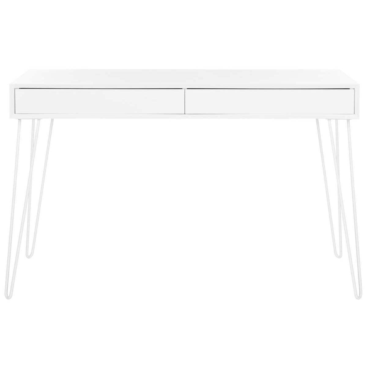 Safavieh Cade Mid Century Retro Two Drawer Desk - White
