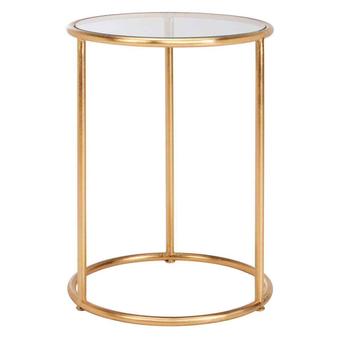 Safavieh Shay Glass Top Gold Leaf Accent Table - Gold/Clear Glass