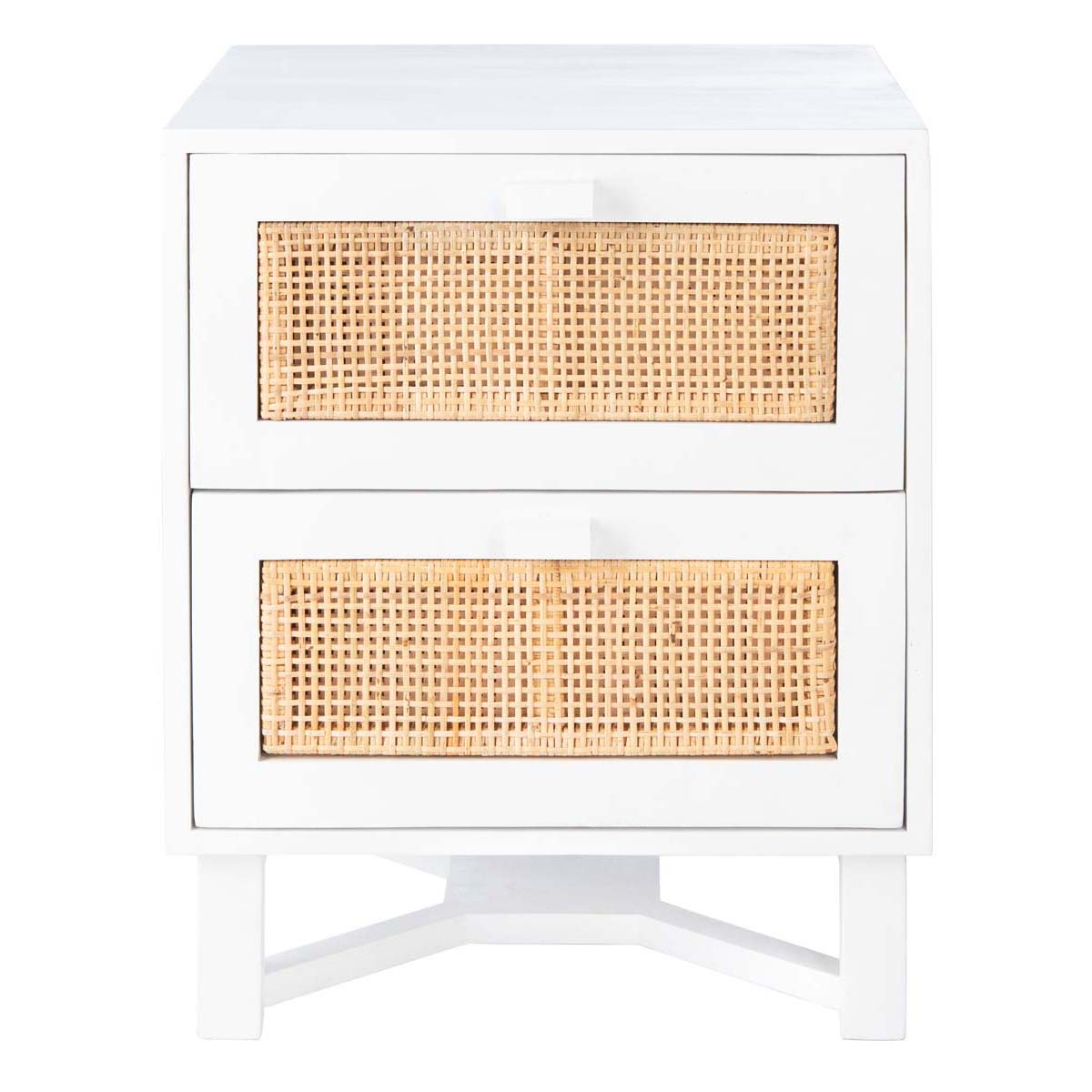 Safavieh Hedwig 2 Drawer Nightstand - White/Natural