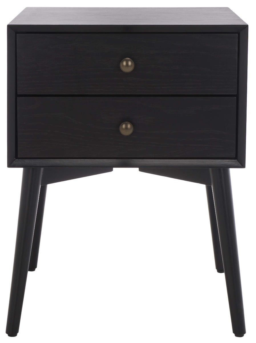 Safavieh Scully 2 Drawer Nightstand - Black / Gold