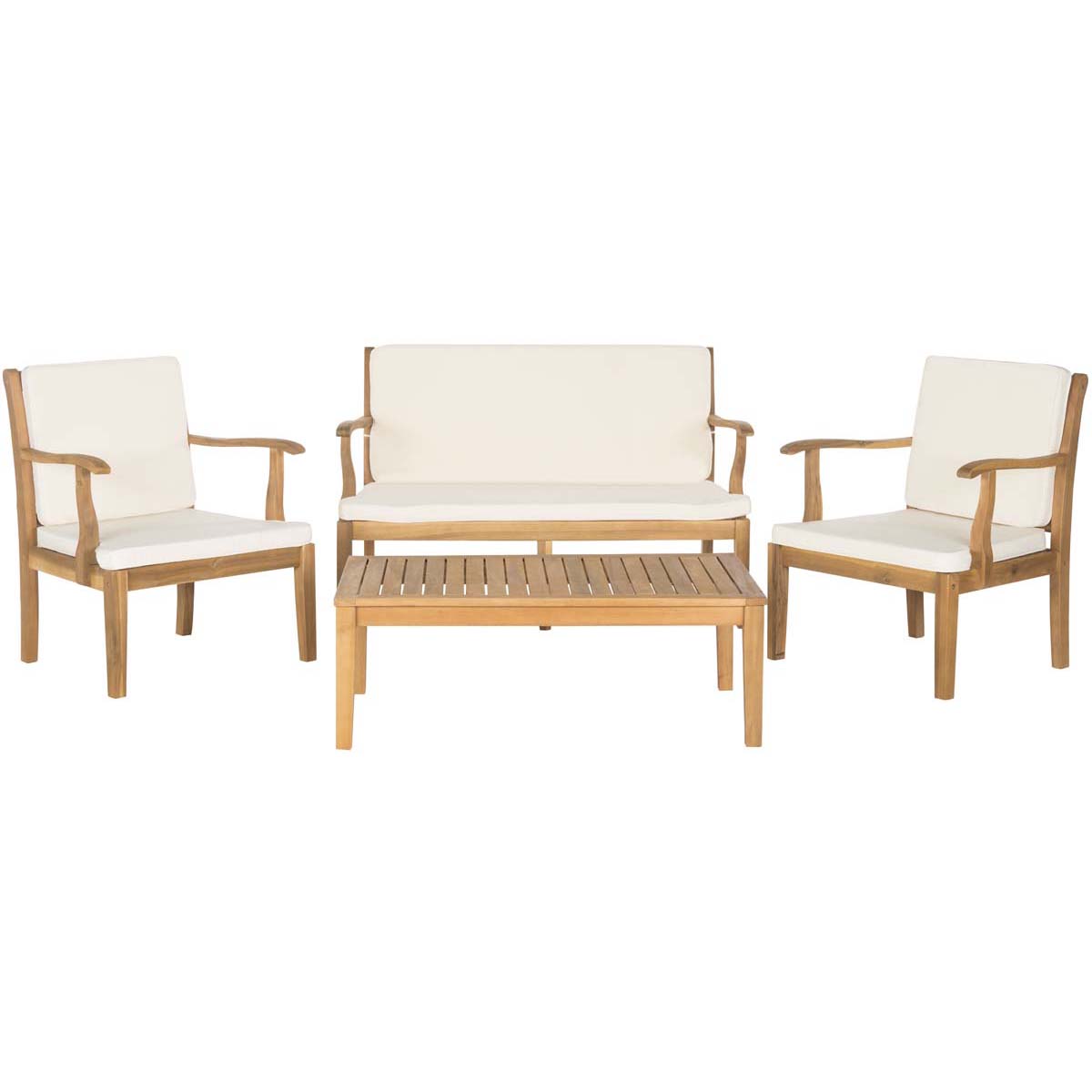 Safavieh Del Mar 4 Pc Outdoor Set - Natural/Beige