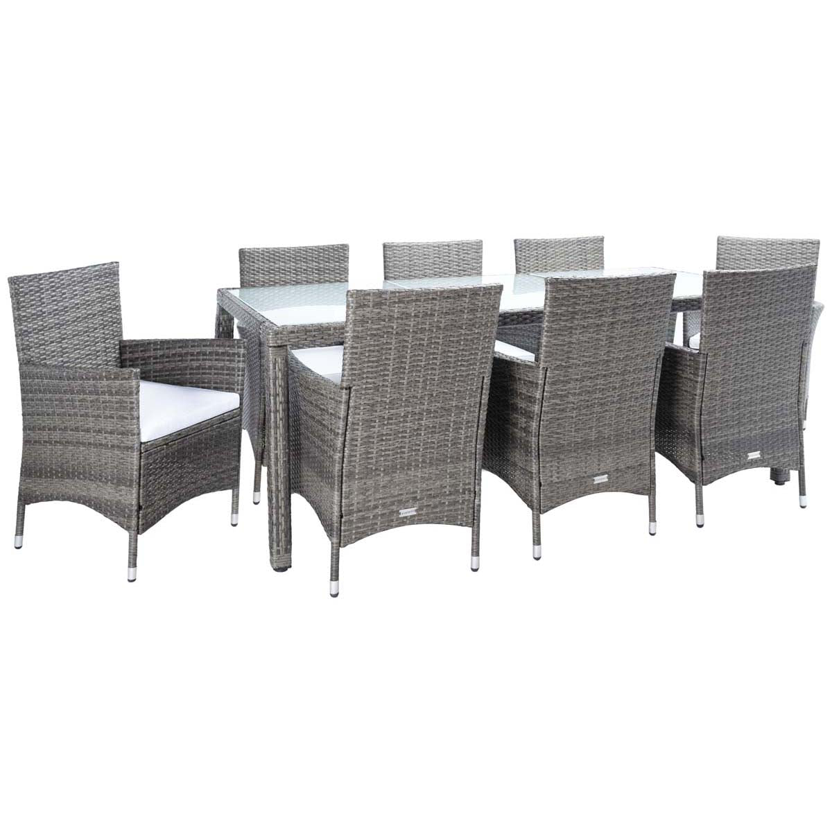 Safavieh Hailee Dining Set - Grey Brown / White