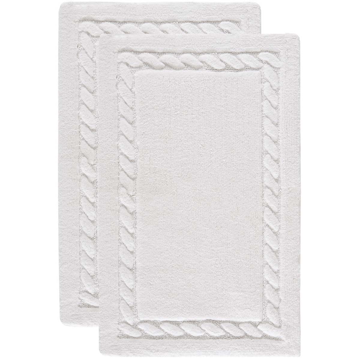 Safavieh Cable Plush Bathmat - White (Set of 2)